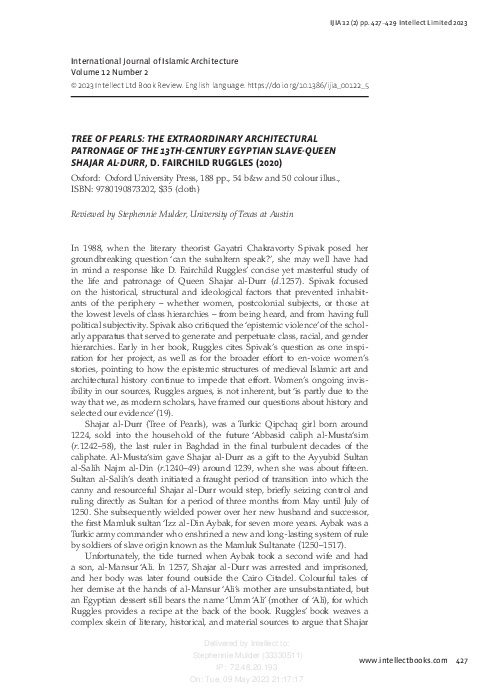 (PDF) Review, Tree of Pearls: The Extraordinary Architectural Patronage ...