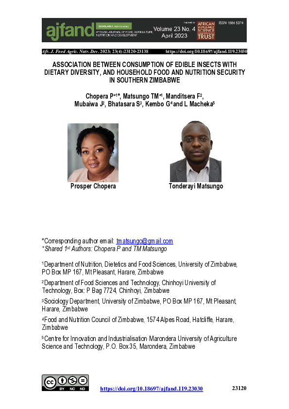 (PDF) Association between consumption of edible insects with dietary ...