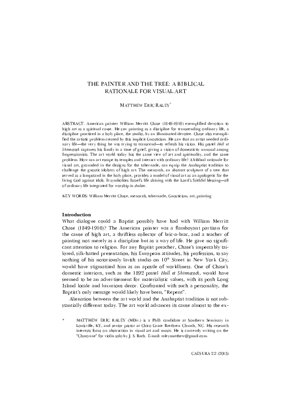 (PDF) The Painter and the Tree: A Biblical Rationale for Visual Art