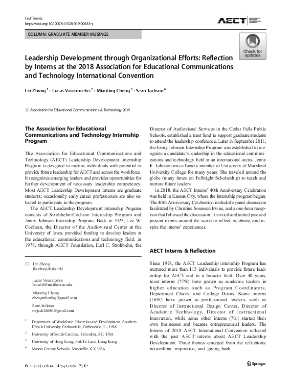(PDF) Leadership Development through Organizational Efforts: Reflection ...