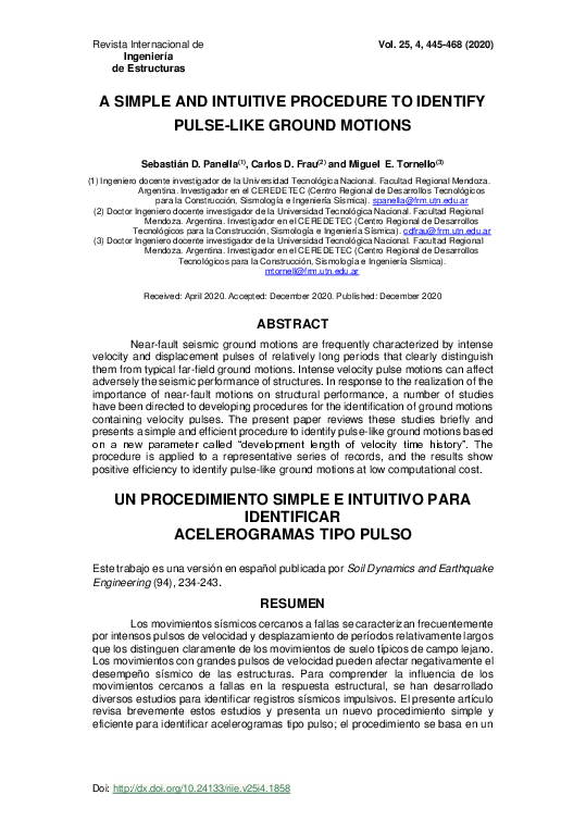 (PDF) A simple and intuitive procedure to identify pulse-like ground ...