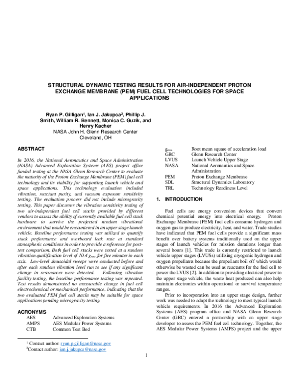 (PDF) Structural Dynamic Testing Results for Air-Independent Proton ...