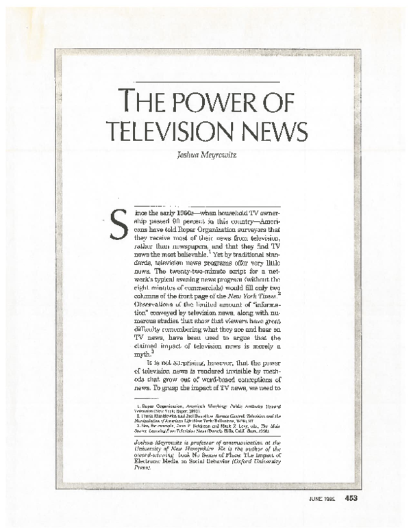 (PDF) "The Power of Television News"