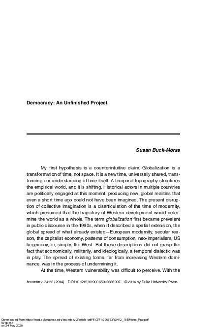 (PDF) Democracy: An Unfinished Project