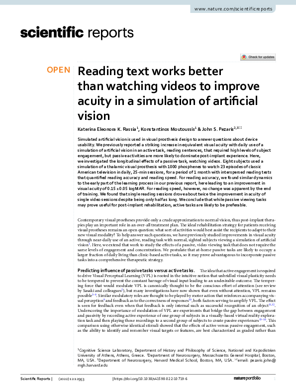 (PDF) Reading text works better than watching videos to improve acuity ...