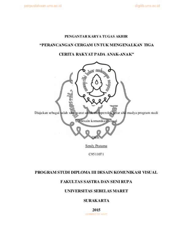 (PDF) Perancangan Cergam Untuk Mengenalkan Tiga Cerita Rakyat Pada Anak ...