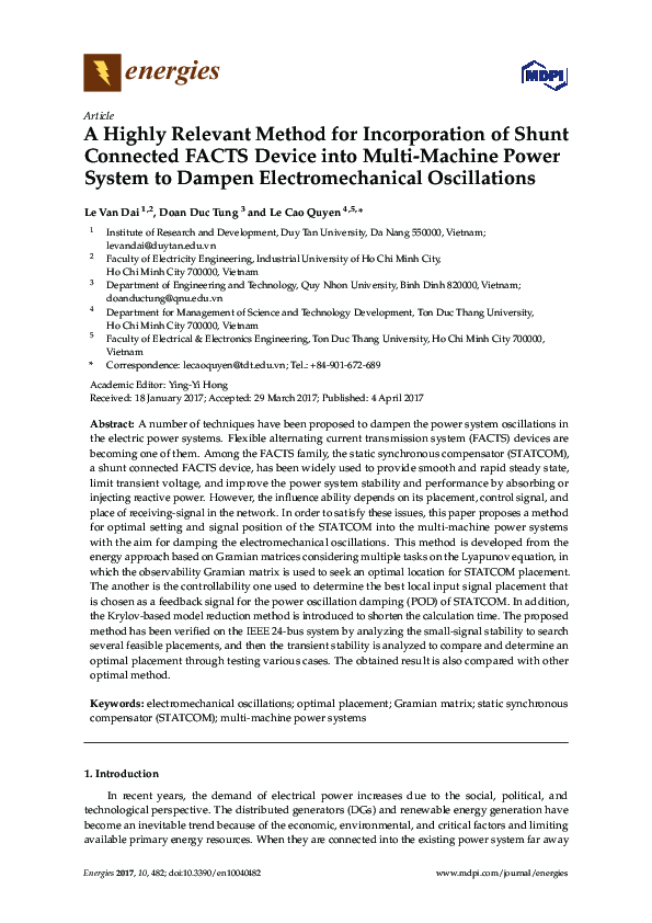 (PDF) A Highly Relevant Method for Incorporation of Shunt Connected ...