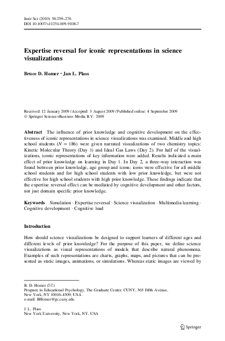 (PDF) Expertise reversal for iconic representations in science ...