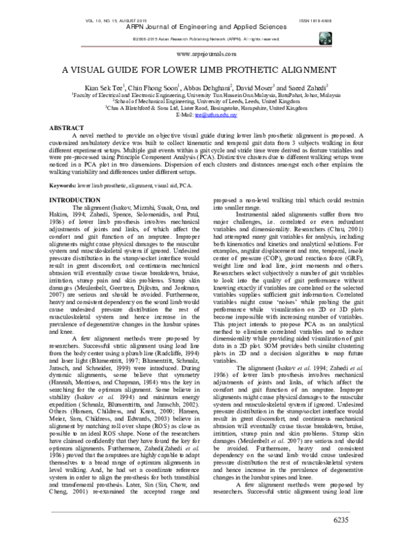 (PDF) A Visual Guide for Lower Limb Prothetic Alignment