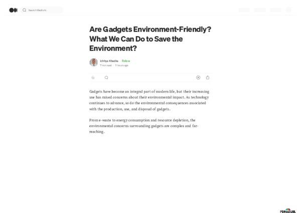 (PDF) Are gadgets environment friendly what we can do to save the ...