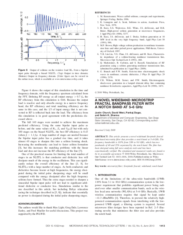 (PDF) A novel wideband microstrip fractal bandpass filter with a notch ...