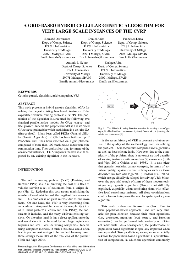 (PDF) A grid-based hybrid cellular genetic algorithm for very large scale instances of the CVRP