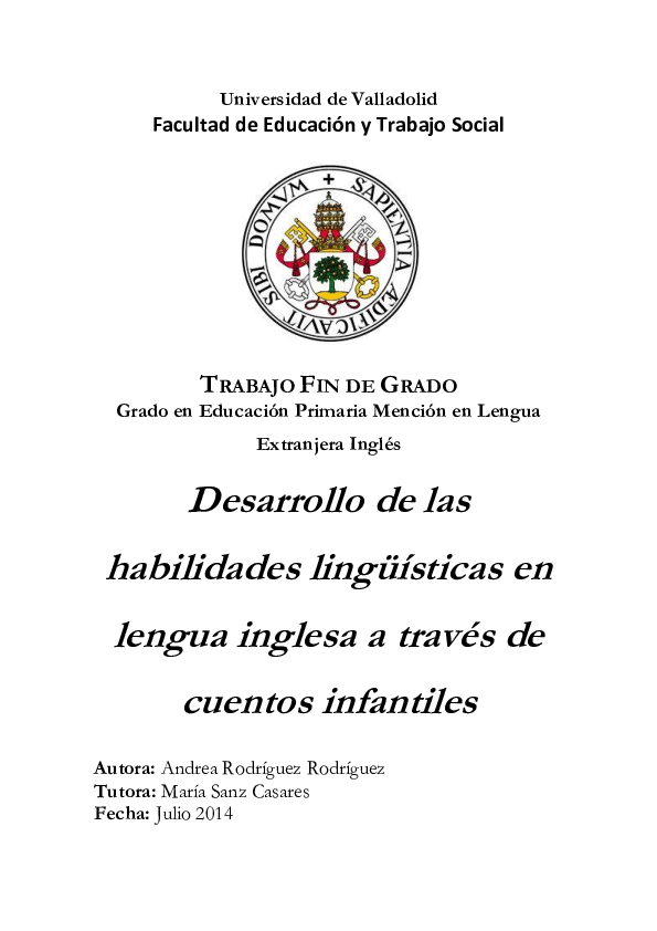 (PDF) Desarrollo de las habilidades lingüísticas en lengua inglesa a ...