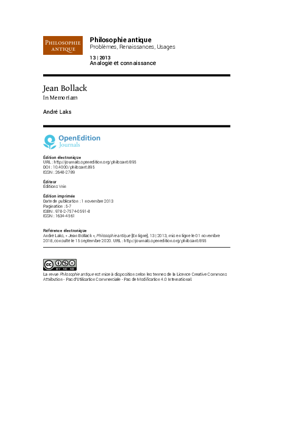 (PDF) Jean Bollack