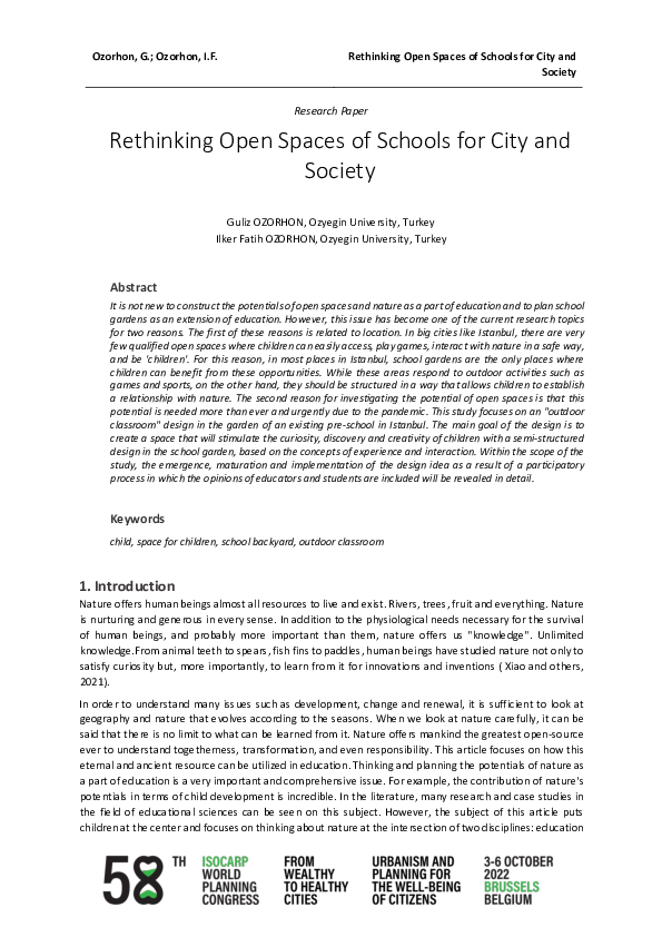 (PDF) Rethinking Open Spaces of Schools for City and Society