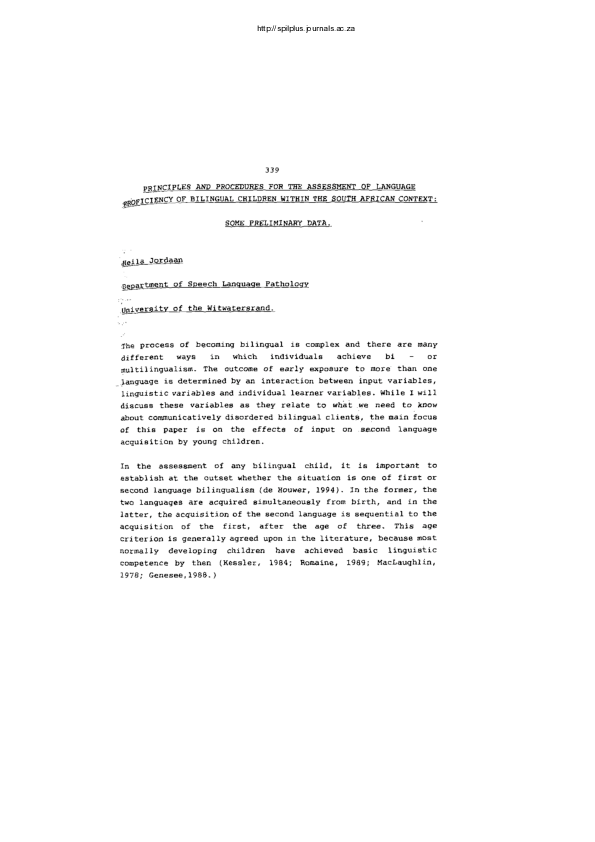 (PDF) Principles and procedures for the assessment of language proficiency of bilingual children ...