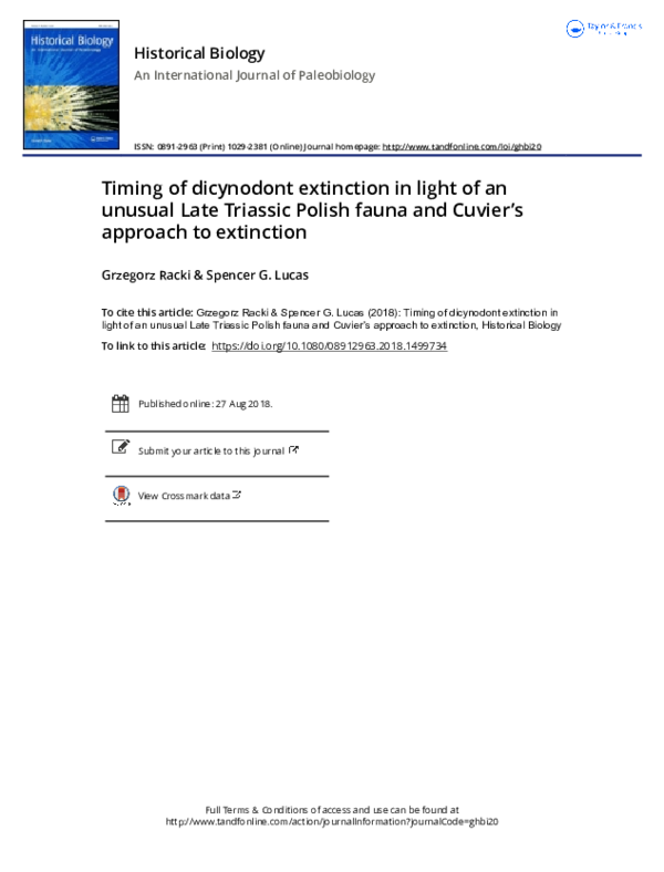 (PDF) Timing of dicynodont extinction in light of an unusual Late ...