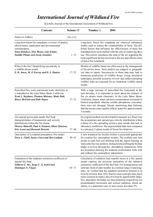 (PDF) Long-term forest fire retardants: a review of quality ...