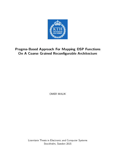 Pdf A Pragma Based Approach For Mapping Matlab Applications On A Coarse Grained Reconfigurable 9181
