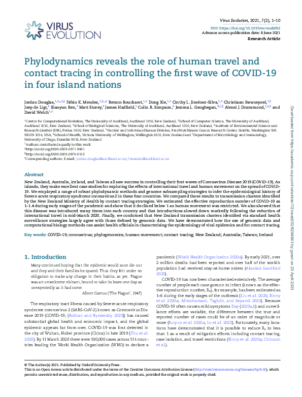 Pdf Phylodynamics Reveals The Role Of Human Travel And Contact Tracing In Controlling The