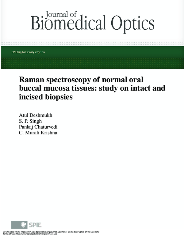 (PDF) Raman spectroscopy of normal oral buccal mucosa tissues: study on ...