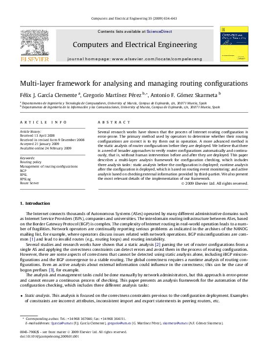 Pdf Automated Multi Layer Routing Configuration Analysis
