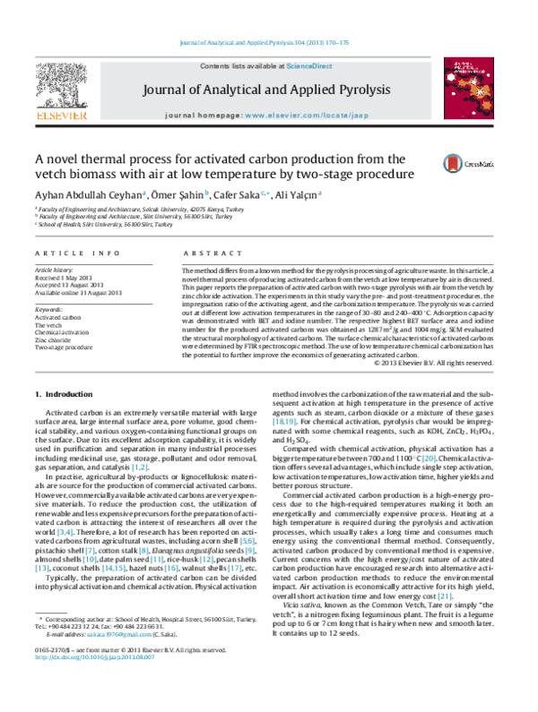 (PDF) A novel thermal process for activated carbon production from the ...
