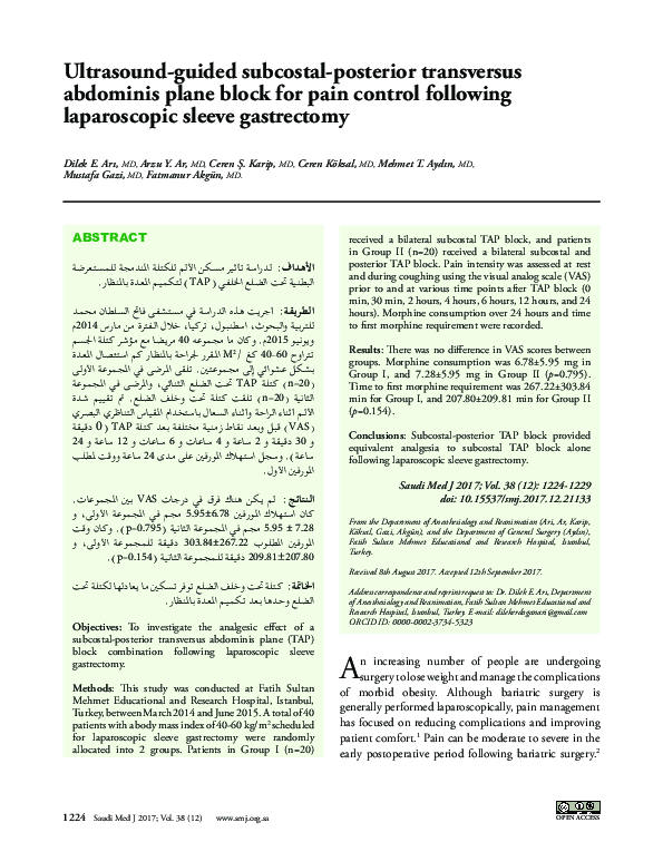 (PDF) Ultrasound-guided subcostal-posterior transversus abdominis plane ...
