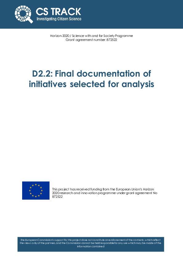 (PDF) D2.2 Final documentation of initiatives selected for analysis