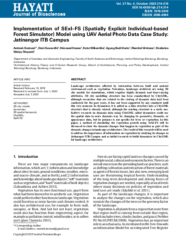 (PDF) Implementation of SExI–FS (Spatially Explicit Individual-based Forest Simulator) Model ...