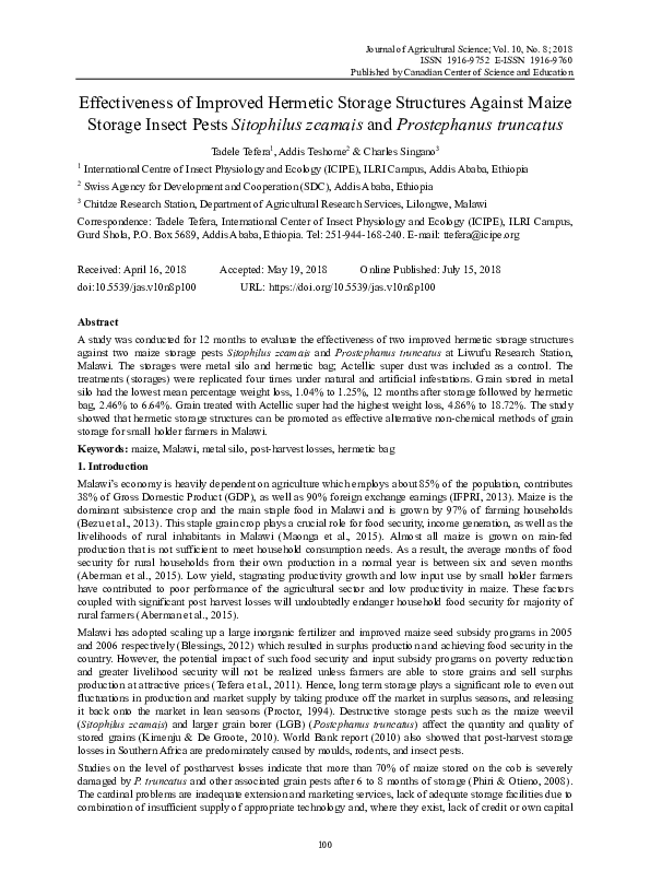(PDF) Effectiveness of Improved Hermetic Storage Structures Against ...