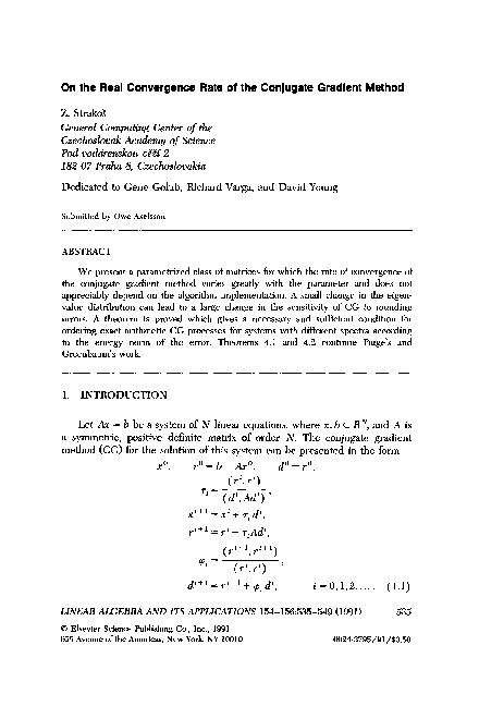 (PDF) On the real convergence rate of the conjugate gradient method