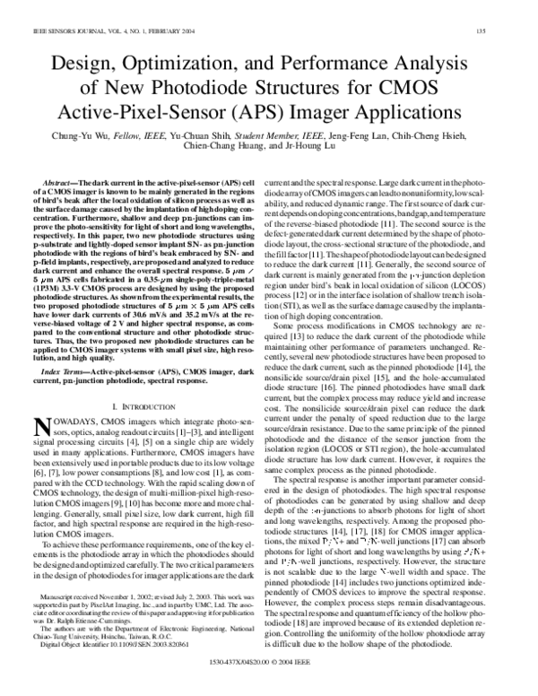 (PDF) Design, Optimization, and Performance Analysis of New Photodiode Structures for CMOS ...