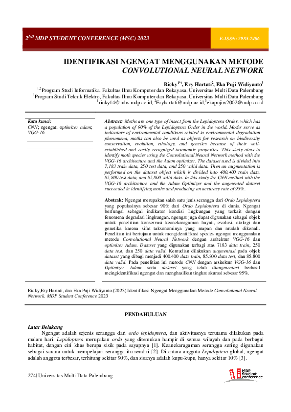 (PDF) Identifikasi Ngengat menggunakan Metode Convolutional Neural Network