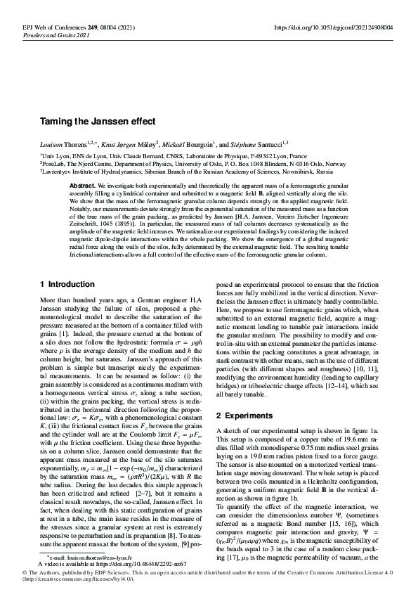 (PDF) Taming the Janssen effect