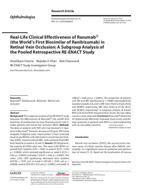 (PDF) Real-Life Clinical Effectiveness of Razumab® (the World’s First Biosimilar of Ranibizumab ...
