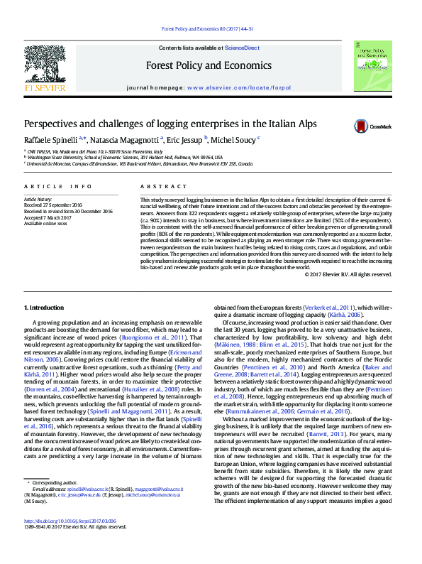 (PDF) Perspectives and challenges of logging enterprises in the Italian ...