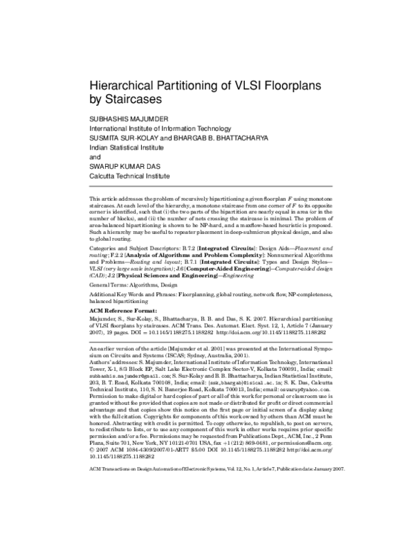 (PDF) Hierarchical partitioning of VLSI floorplans by staircases