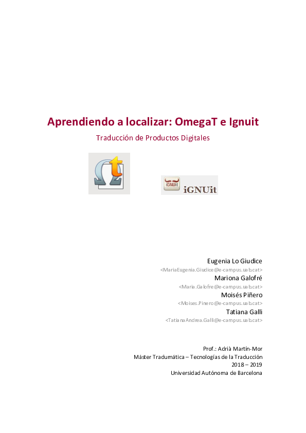 (PDF) Aprendiendo a localizar : OmegaT e Ignuit