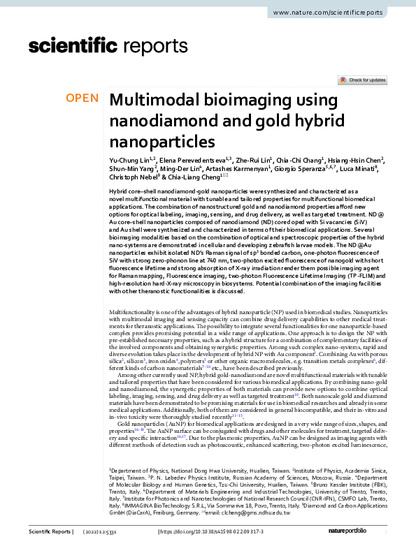 (PDF) Multimodal bioimaging using nanodiamond and gold hybrid nanoparticles