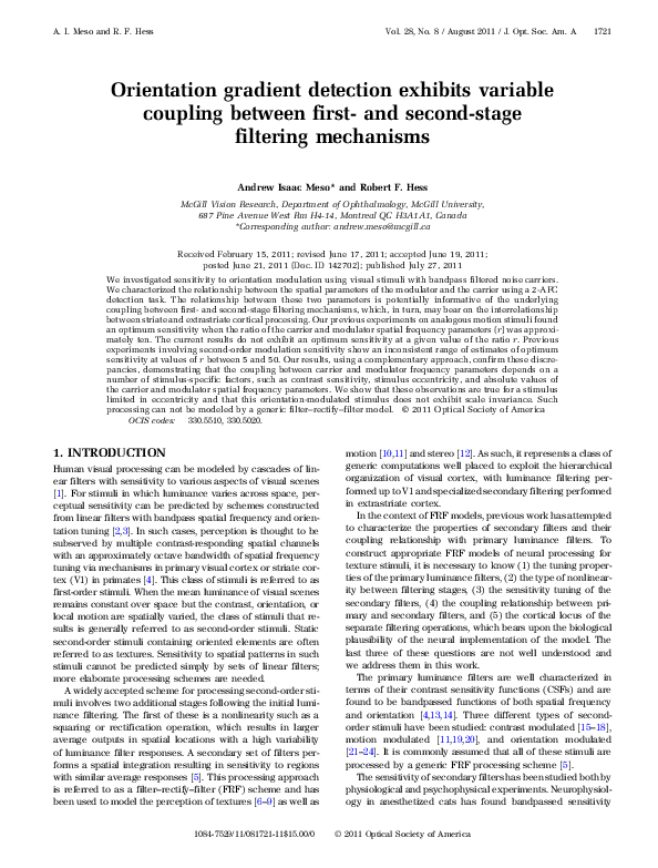 (PDF) Orientation gradient detection exhibits variable coupling between first- and second-stage ...