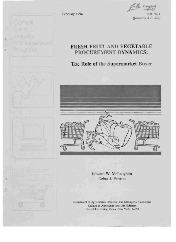 (PDF) Fresh Fruit and Vegetable Procurement Dynamics: The Role of the ...