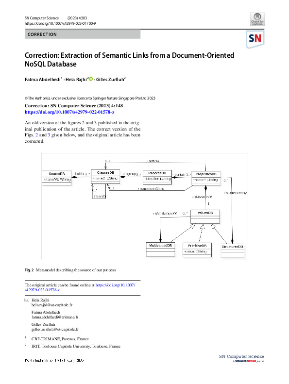Pdf Correction Extraction Of Semantic Links From A Document Oriented