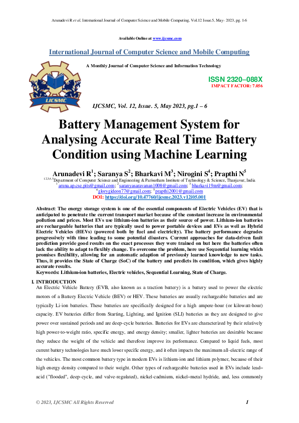 (PDF) Battery Management System for Analysing Accurate Real Time ...