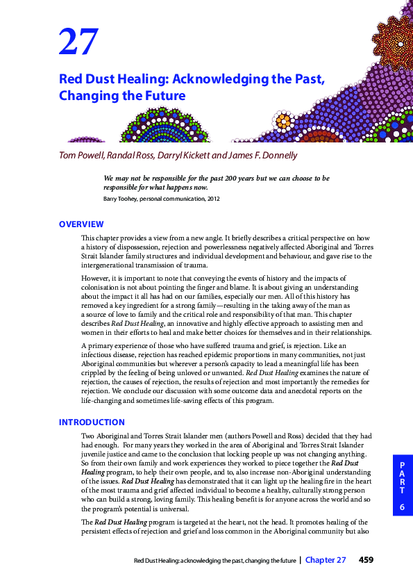 (PDF) Red Dust Healing: Acknowledging the past, changing the future