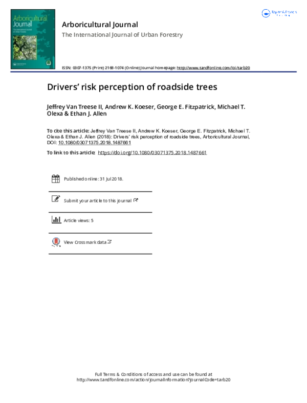 (PDF) Drivers’ risk perception of roadside trees