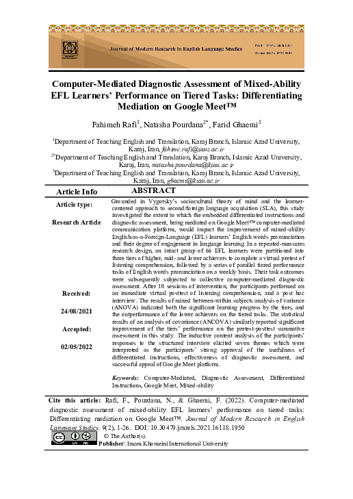 (PDF) Computer-Mediated Diagnostic Assessment of Mixed-Ability EFL ...
