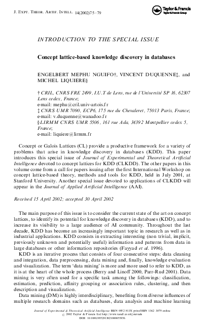 (PDF) Concept lattice-based knowledge discovery in databases