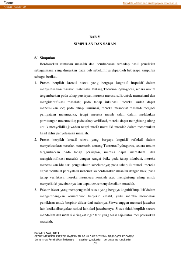 (PDF) PROSES BERPIKIR KREATIF MATEMATIS SISWA SMP DITINJAU DARI GAYA KOGNITIF : Studi Kasus pada ...