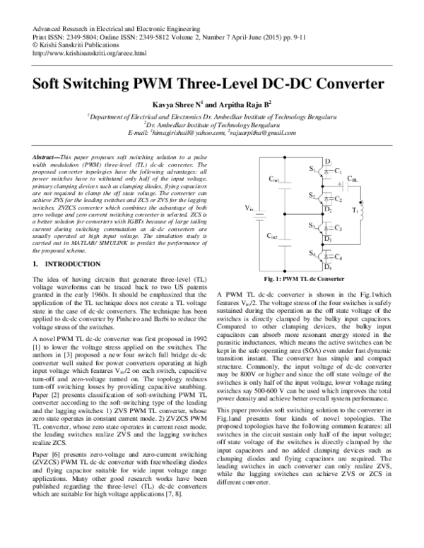 (PDF) Soft Switching PWM Three-Level DC-DC Converter